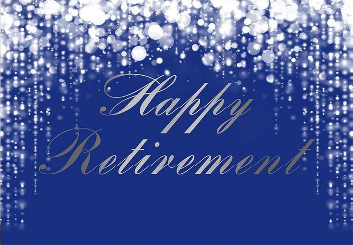 Rustic Wood Happy Retirement Backdrop Lights Photography Background ...