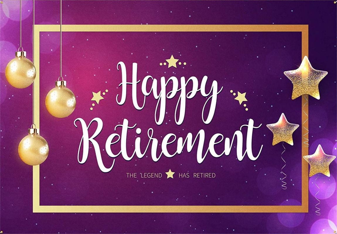 Rustic Wood Happy Retirement Backdrop Lights Photography Background ...