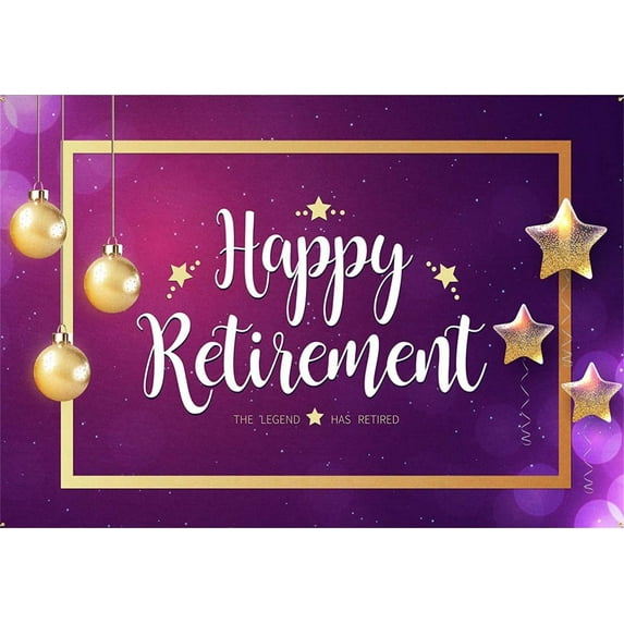 Rustic Wood Happy Retirement Backdrop Lights Photography Background ...