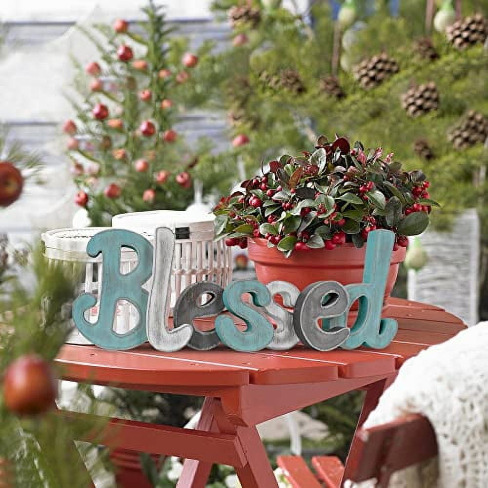 Rustic Wood Home Sign Décor, Decorative Block Word Sign Home Letters ...