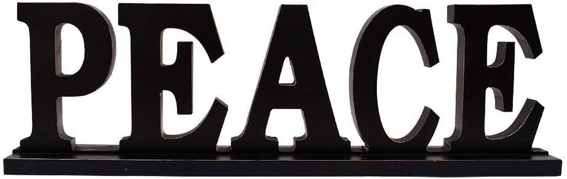 Rustic Wood Peace Sign for Home Decor, Decorative Wooden Cutout Word ...