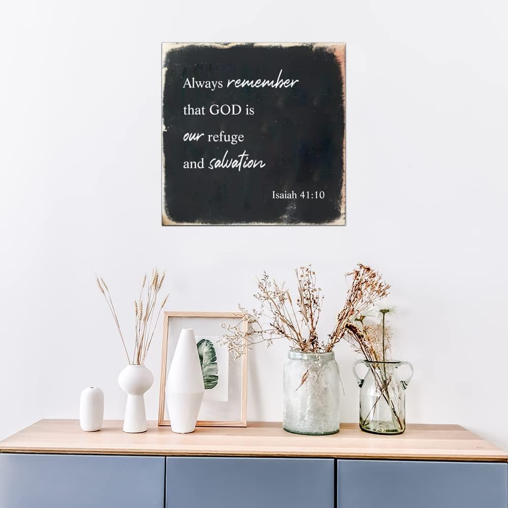 Rustic Wood Plaque Sign Always Remember That God Is Our Refuge And ...