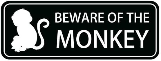Rustic Wood Plaque Sign Beware Of The Monkey Graphic Sign Inspirational ...
