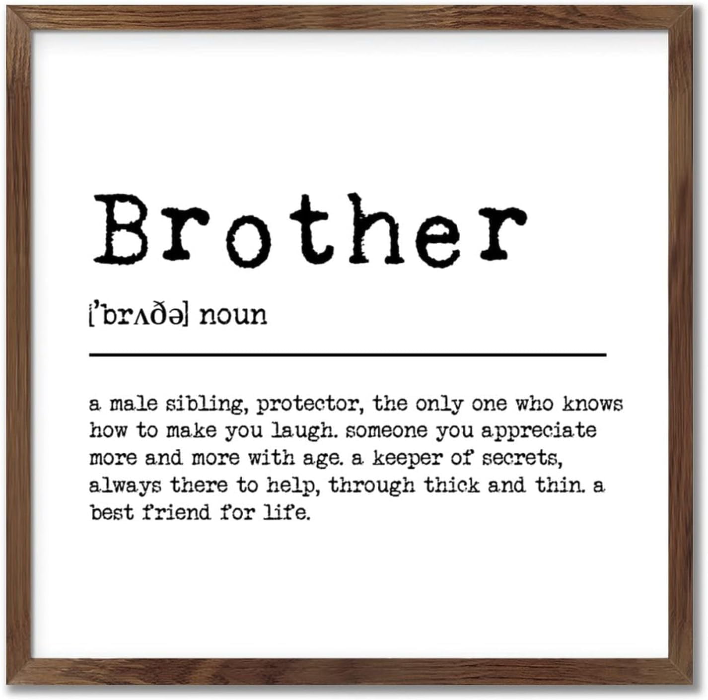 Rustic Wood Plaque Sign Brother Word Definition Meaning Wood Sign Home ...