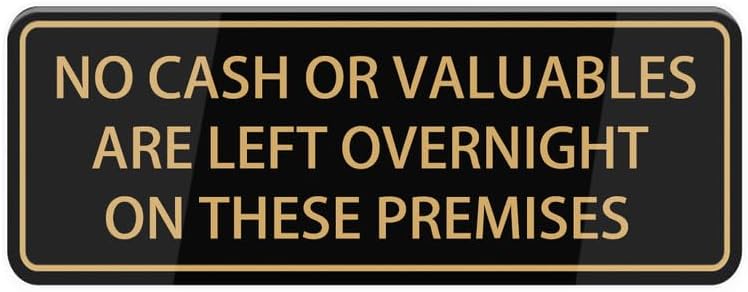 Rustic Wood Plaque Sign No Cash Or Valuables Are Left Overnight On ...