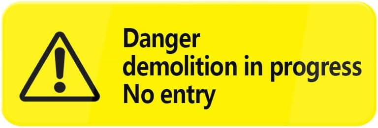 Rustic Wood Plaque Sign Danger Demolition In Progress No Entry ...