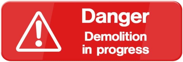 Rustic Wood Plaque Sign Danger Demolition In Progress Sign ...