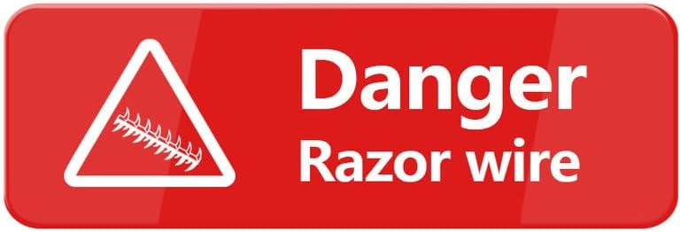 Rustic Wood Plaque Sign Danger Razor Wire Sign Inspirational Wooden ...