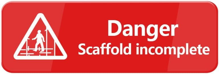 Rustic Wood Plaque Sign Danger Scaffold Incomplete Sign Inspirational ...