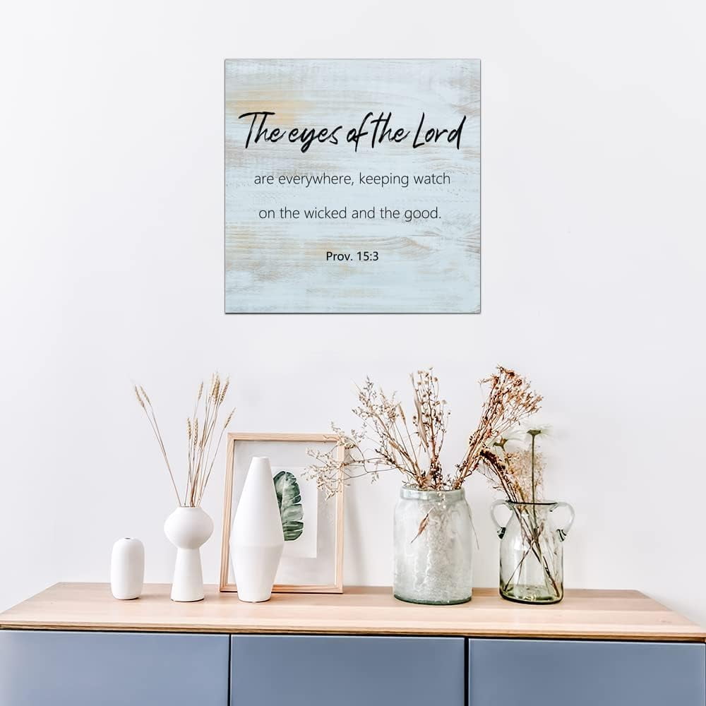 Rustic Wood Plaque Sign The Eyes Of The Lord Are Everywhere Keeping ...