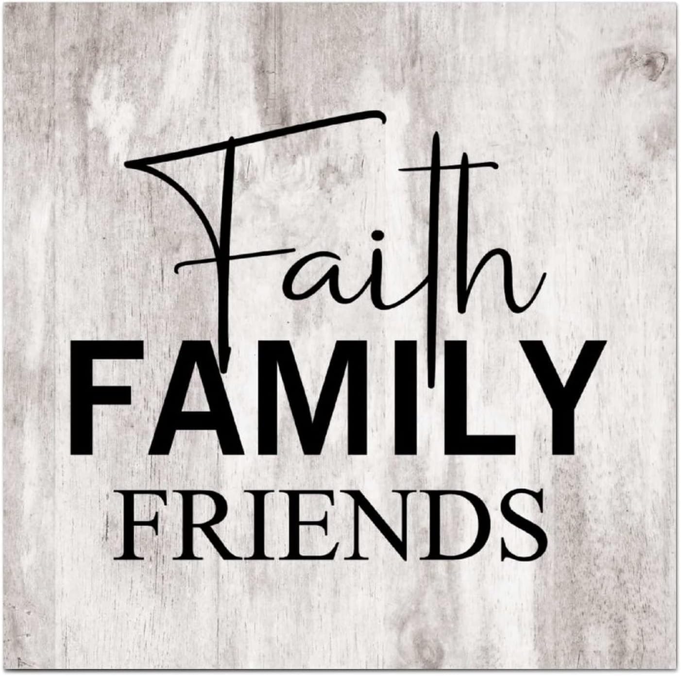Rustic Wood Plaque Sign Faith Family Friends Wood Signs Home Decor Wood ...
