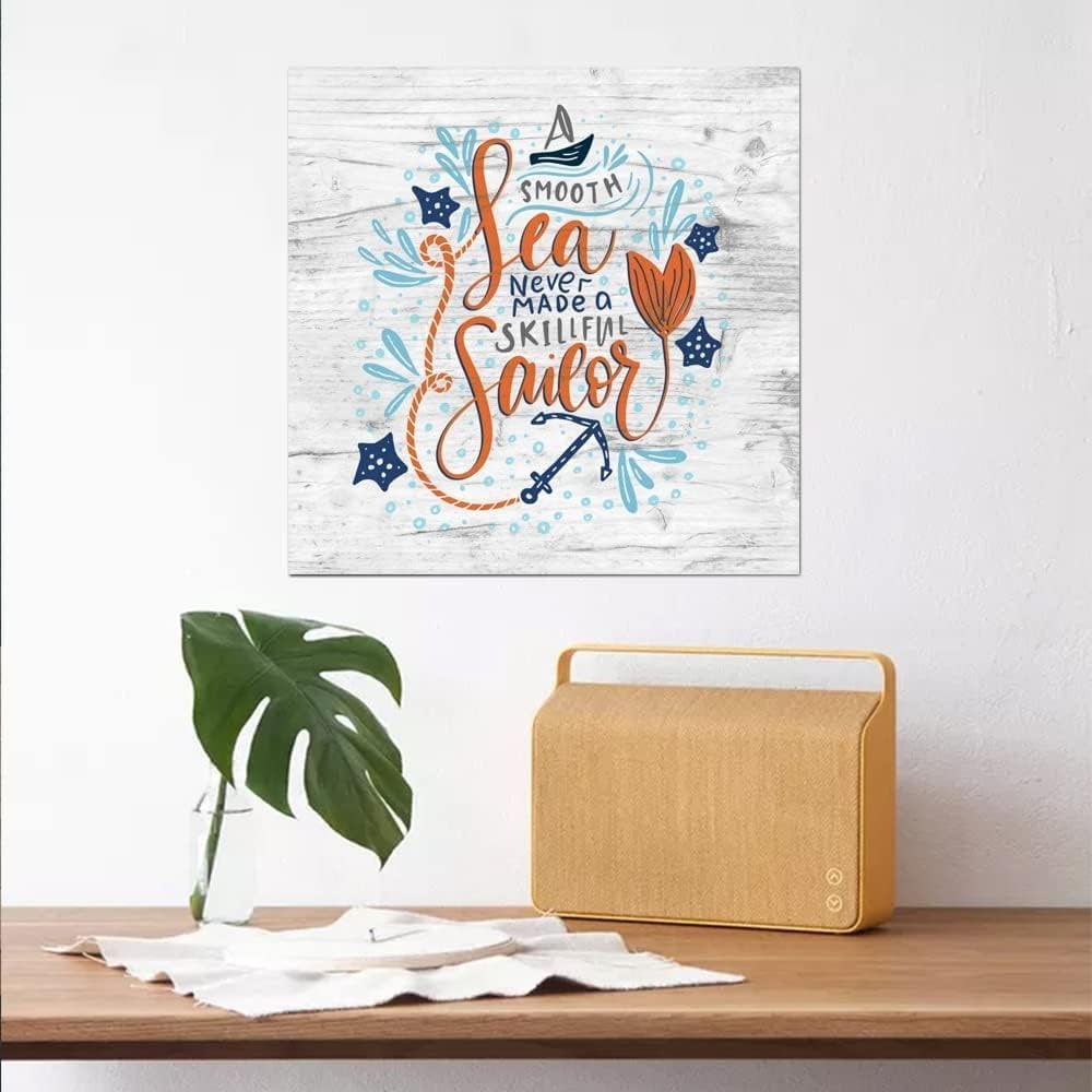 Rustic Wood Plaque Sign Home Decor A Smooth Sea Never Made A Skilled ...