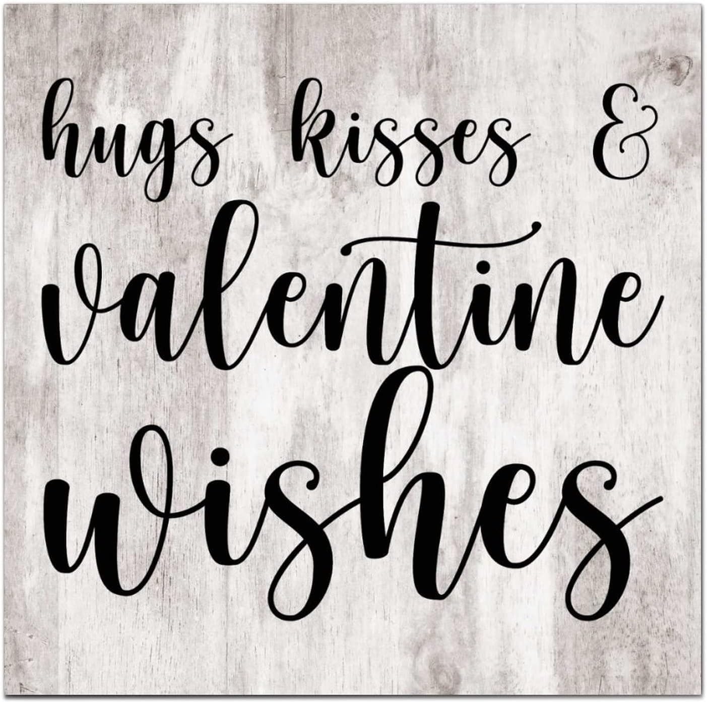 Rustic Wood Plaque Sign Hugs Kisses And Valentine Wishes Wood Plaque ...