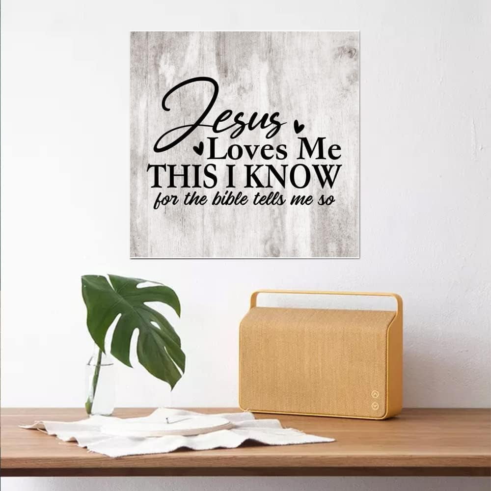 Rustic Wood Plaque Sign Jesus Loves Me This I Know For The Bible Tells ...