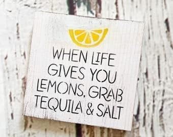 Rustic Wood Plaque Sign Lemon Decor When Life Gives You Lemons Wood ...