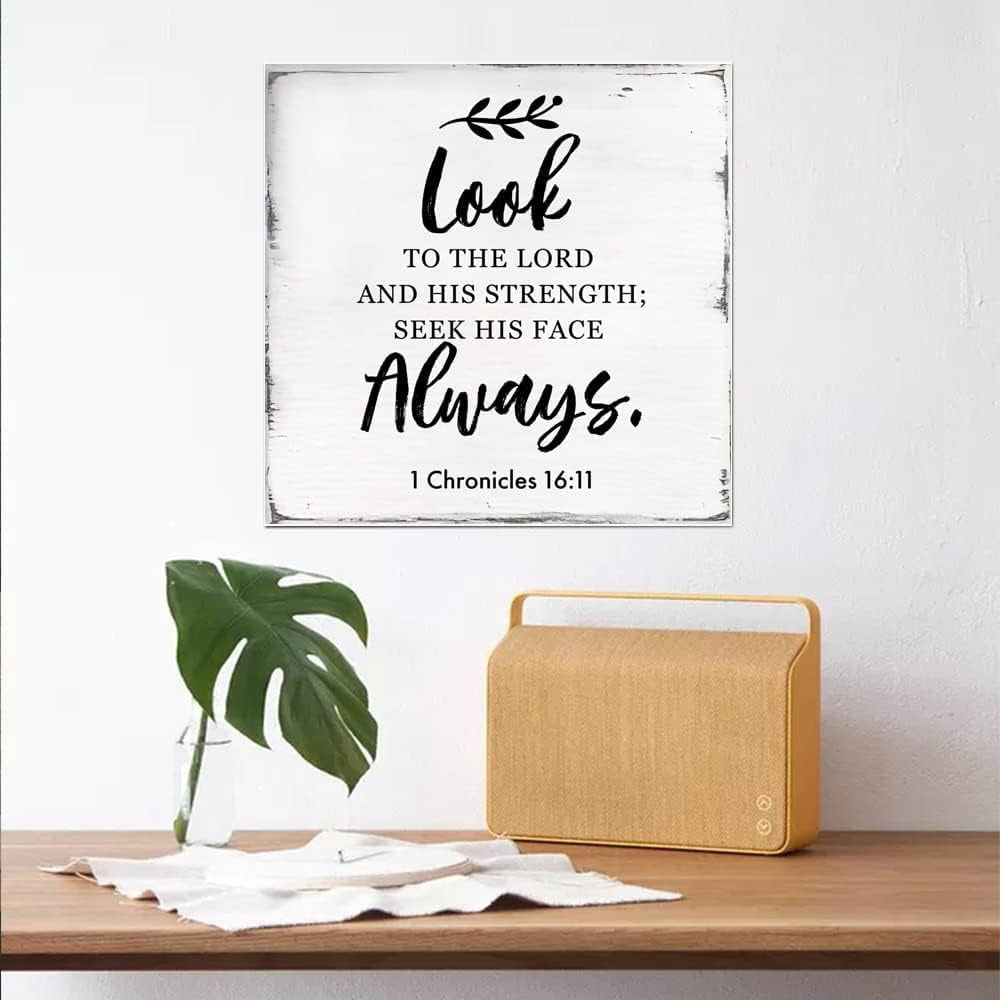 Rustic Wood Plaque Sign Look To The Lord And His Strength Seek His Face ...