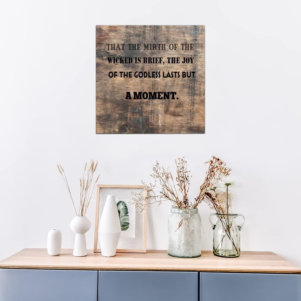 Rustic Wood Plaque Sign That The Mirth Of The Wicked Is Brief The Joy ...
