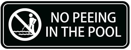 Rustic Wood Plaque Sign No Peeing In The Pool Graphic Sign ...
