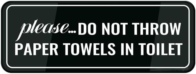 Rustic Wood Plaque Sign Please Do Not Throw Paper Towels In Toilet ...