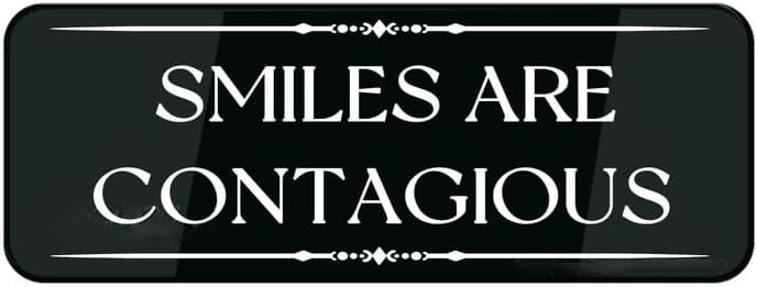 Rustic Wood Plaque Sign Smiles Are Contagious Sign Inspirational Wooden ...