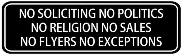 Rustic Wood Plaque Sign No Soliciting No Politics No Religion No Sales ...
