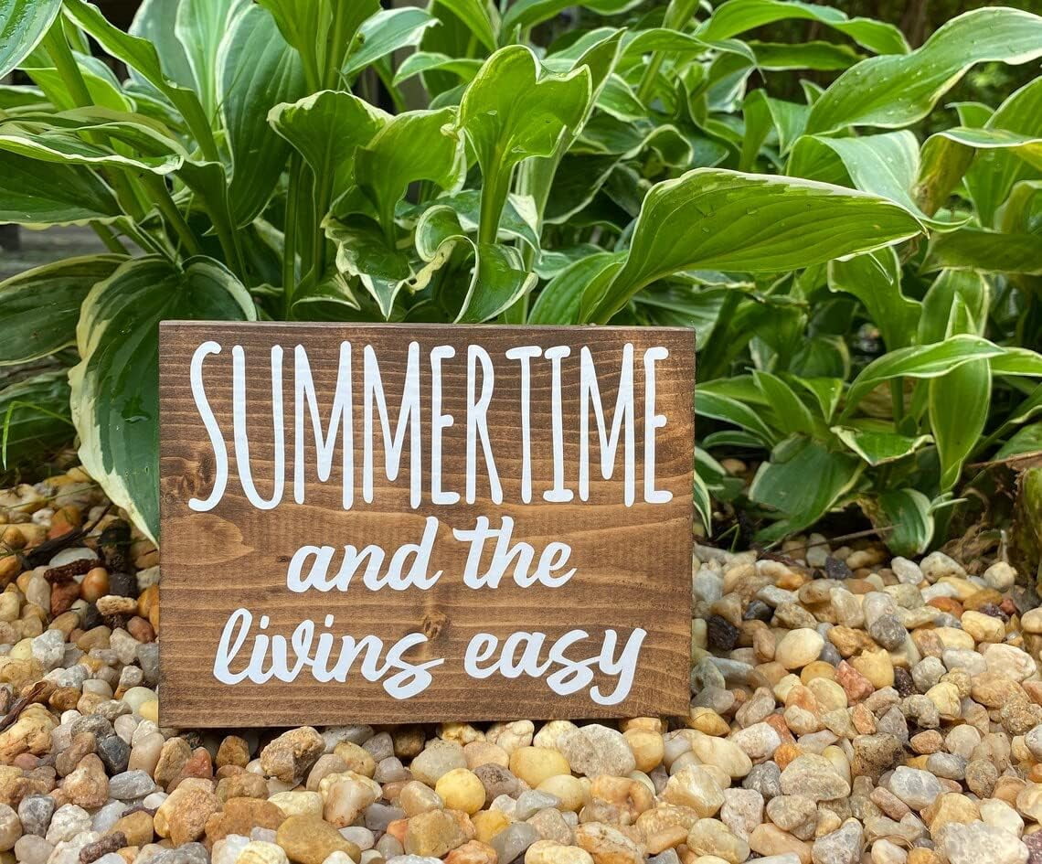 Rustic Wood Plaque Sign Summertime And The Living Easy Wall Hanging For ...