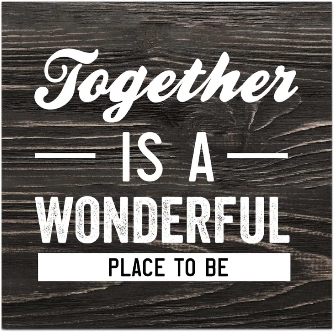 Rustic Wood Plaque Sign Together Is A Wonderful Place To Be Wood Sign ...