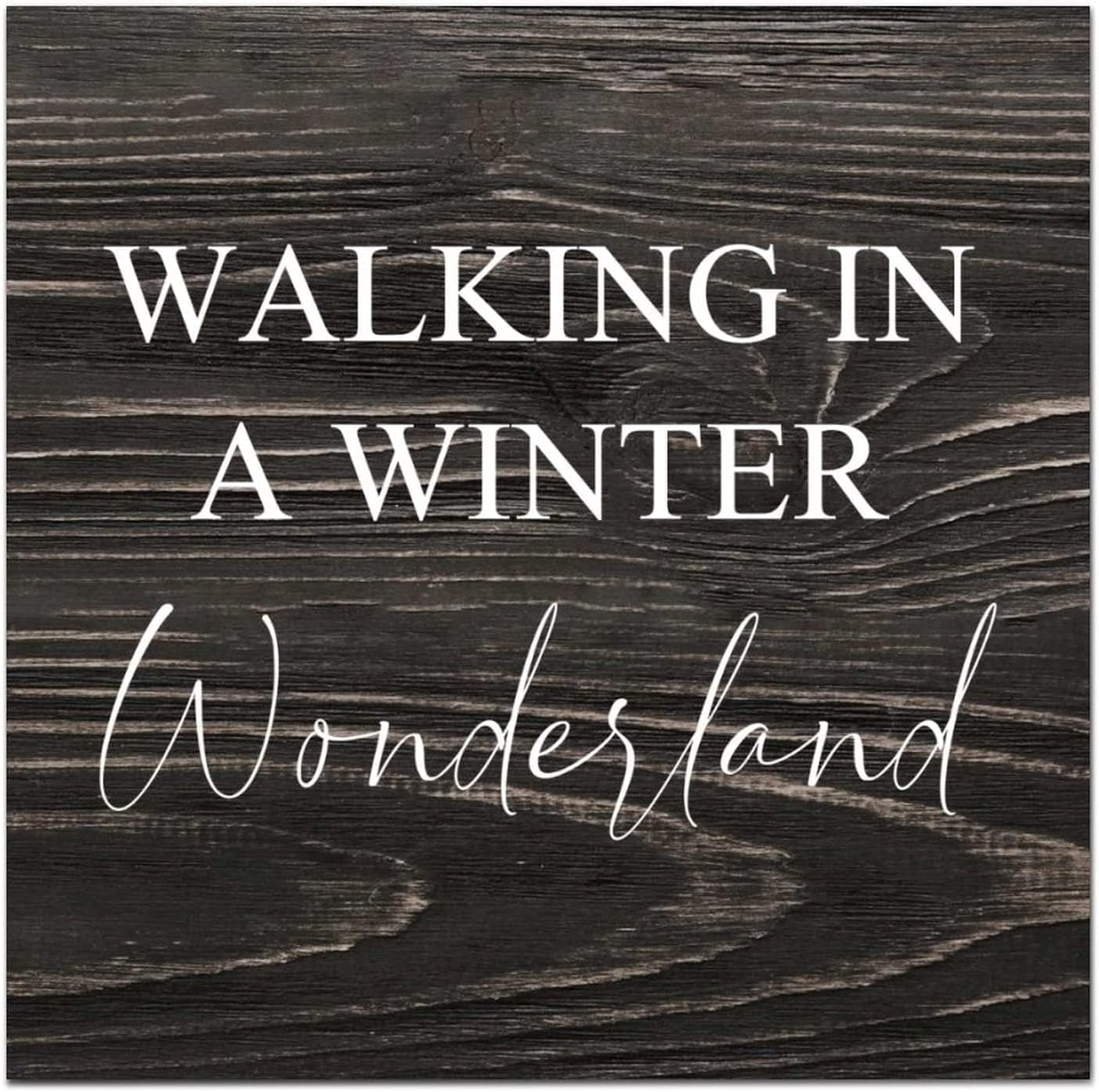 Rustic Wood Plaque Sign Walking In A Winter Wonderland Wood Sign ...