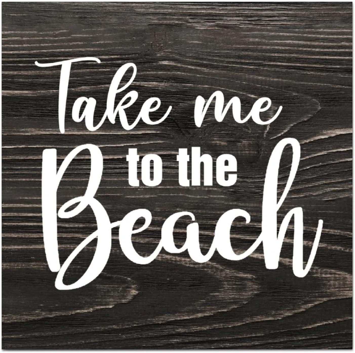 Rustic Wood Plaque Sign Wall Art Decor Take Me To The Beach Wood Plaque ...