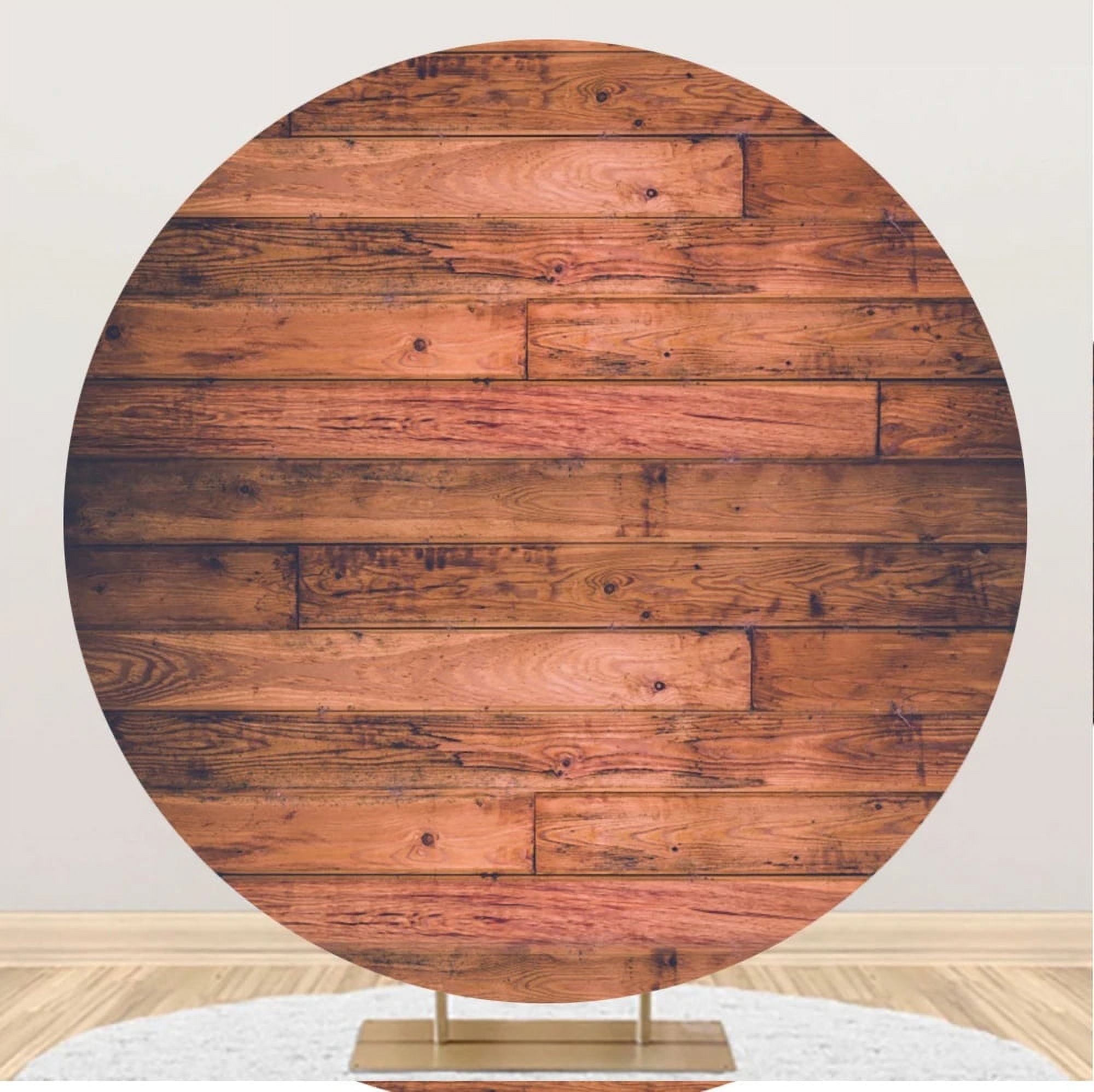 Rustic Wood Round Backdrop Cover Brown Wooden Board Wedding Baby Shower ...