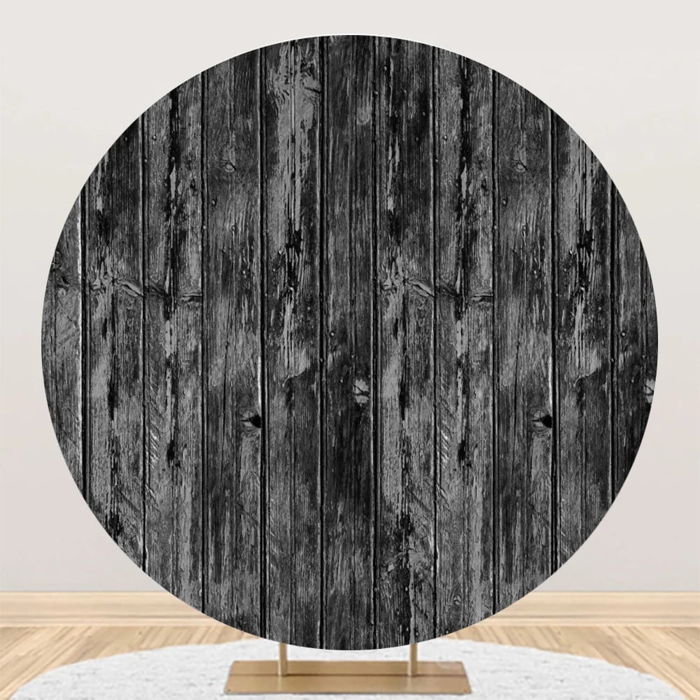 Rustic Wood Round Backdrop Cover Brown Wooden Board Wedding Baby Shower ...