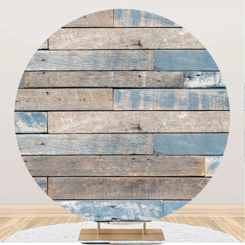 Rustic Wood Round Backdrop Cover Brown Wooden Board Wedding Baby Shower ...