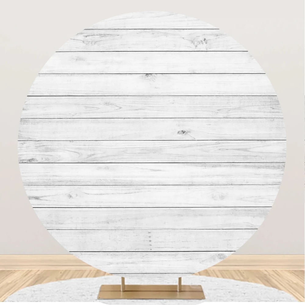 Rustic Wood Round Backdrop Cover Brown Wooden Board Wedding Baby Shower ...