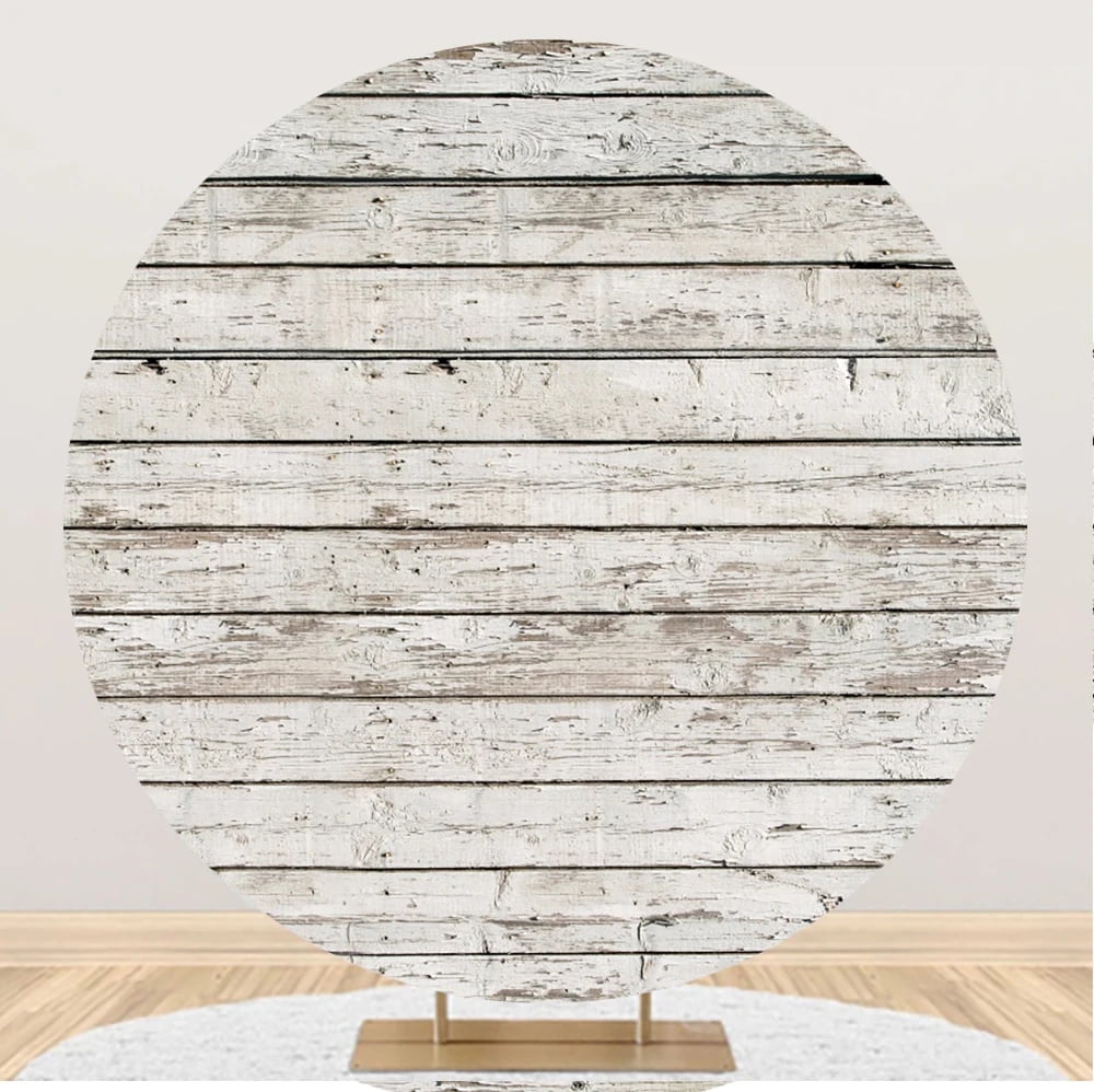 Rustic Wood Round Backdrop Cover Brown Wooden Board Wedding Baby Shower ...