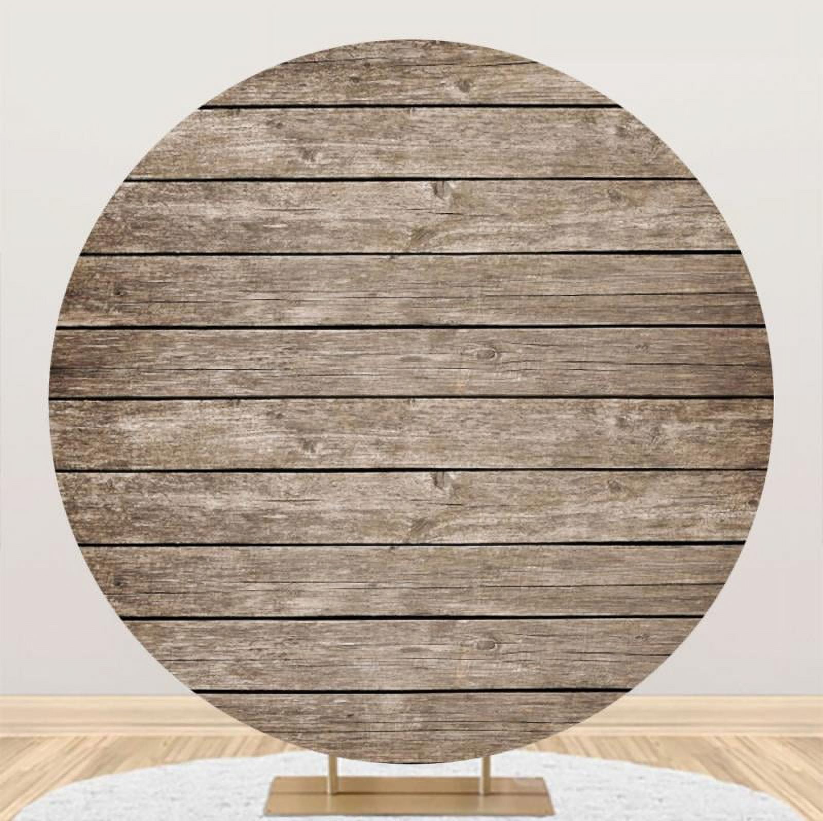 Rustic Wood Round Backdrop Cover Brown Wooden Board Wedding Baby Shower ...
