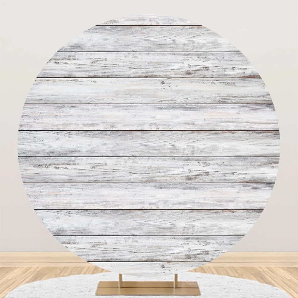 Rustic Wood Round Backdrop Cover Brown Wooden Board Wedding Baby Shower ...