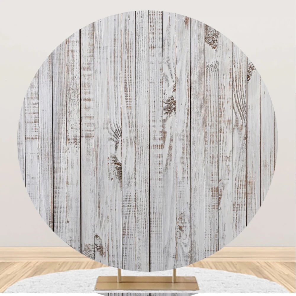 Rustic Wood Round Backdrop Cover Brown Wooden Board Wedding Baby Shower ...