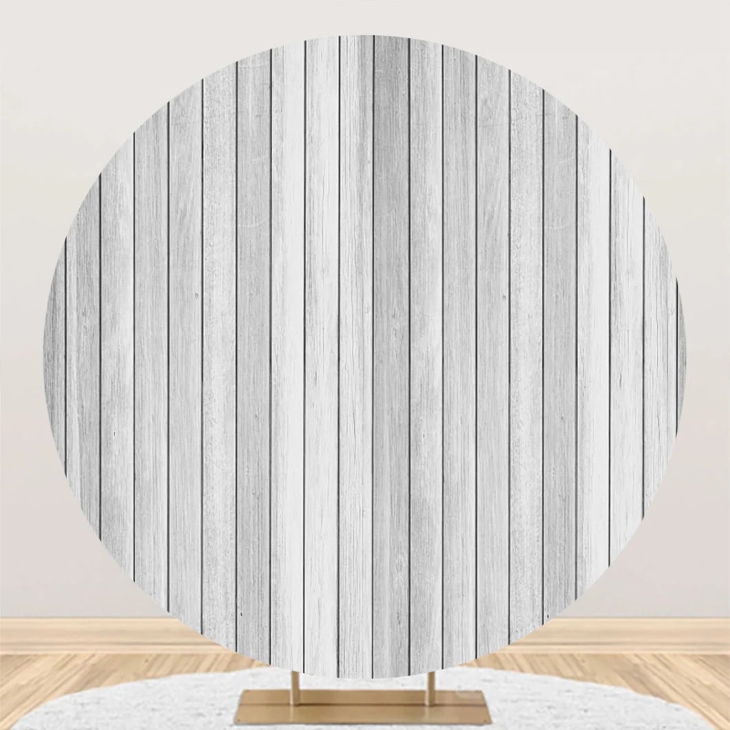 Rustic Wood Round Backdrop Cover Brown Wooden Board Wedding Baby Shower ...