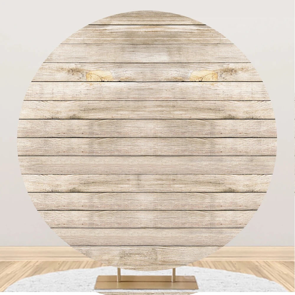 Rustic Wood Round Backdrop Cover Brown Wooden Board Wedding Baby Shower ...