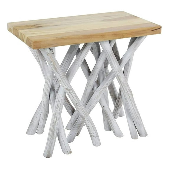 Rustic Wood Side Table or Plant Stand – Round & Rectangle Shapes ...