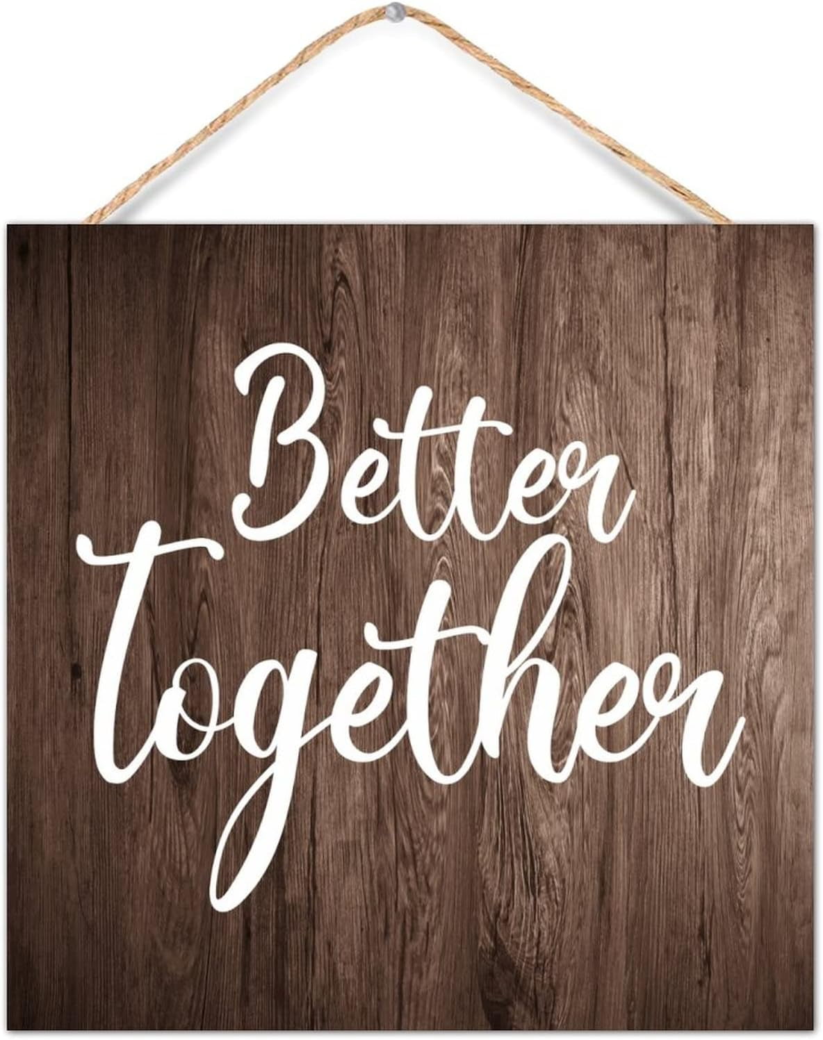 Rustic Wood Sign Better Together(1) Wall Hanging Decorative Quotes Sign ...