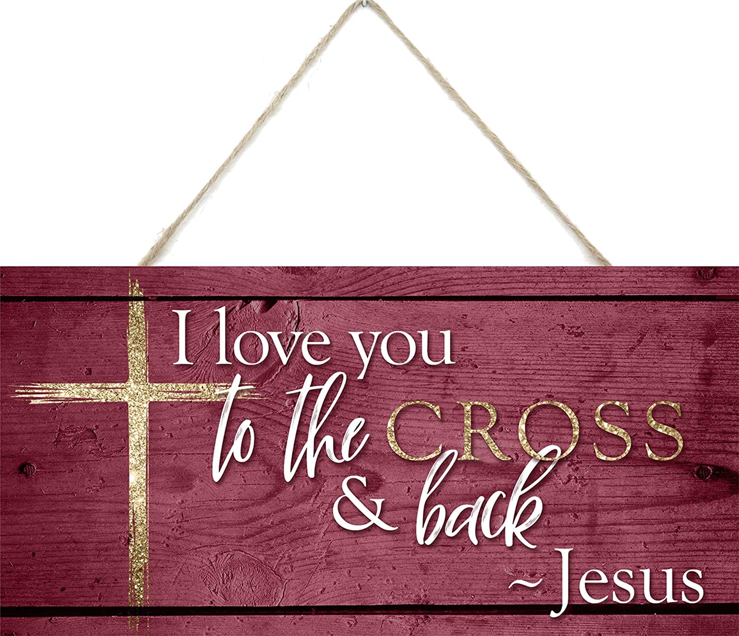 Rustic Wood Sign Hanging Wall Decor I Love You to The Cross and Back ...
