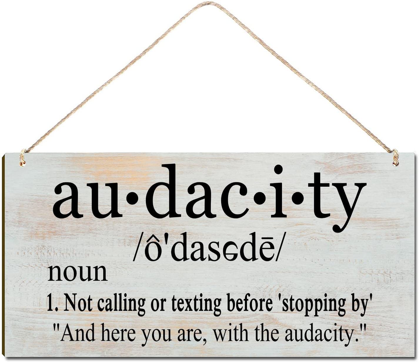Rustic Wood Sign Hanging Wall Decor Welcome Sign Audacity Definition ...