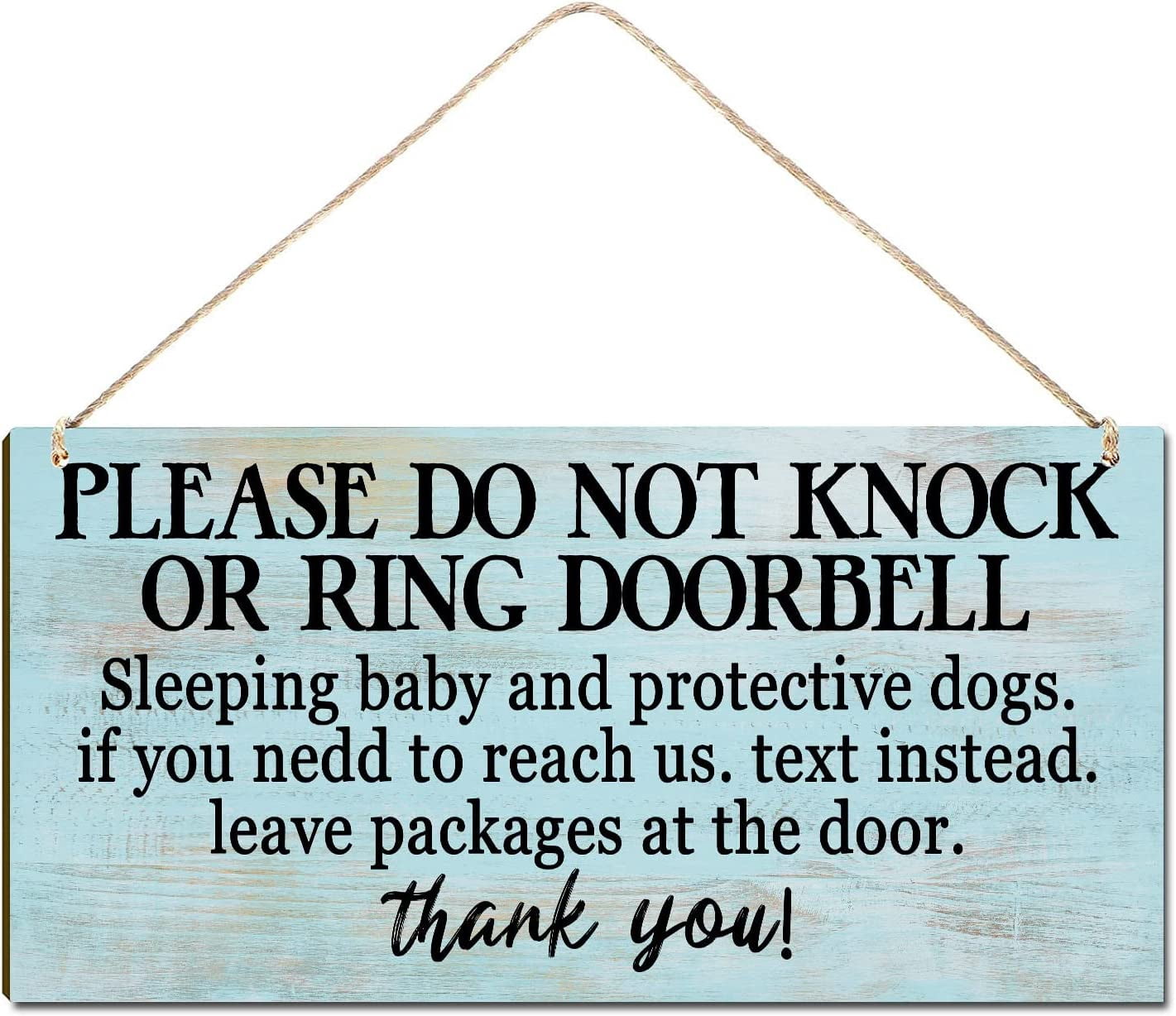 Rustic Wood Sign Hanging Wall Decor Welcome Sign Please Do Not Knock or ...