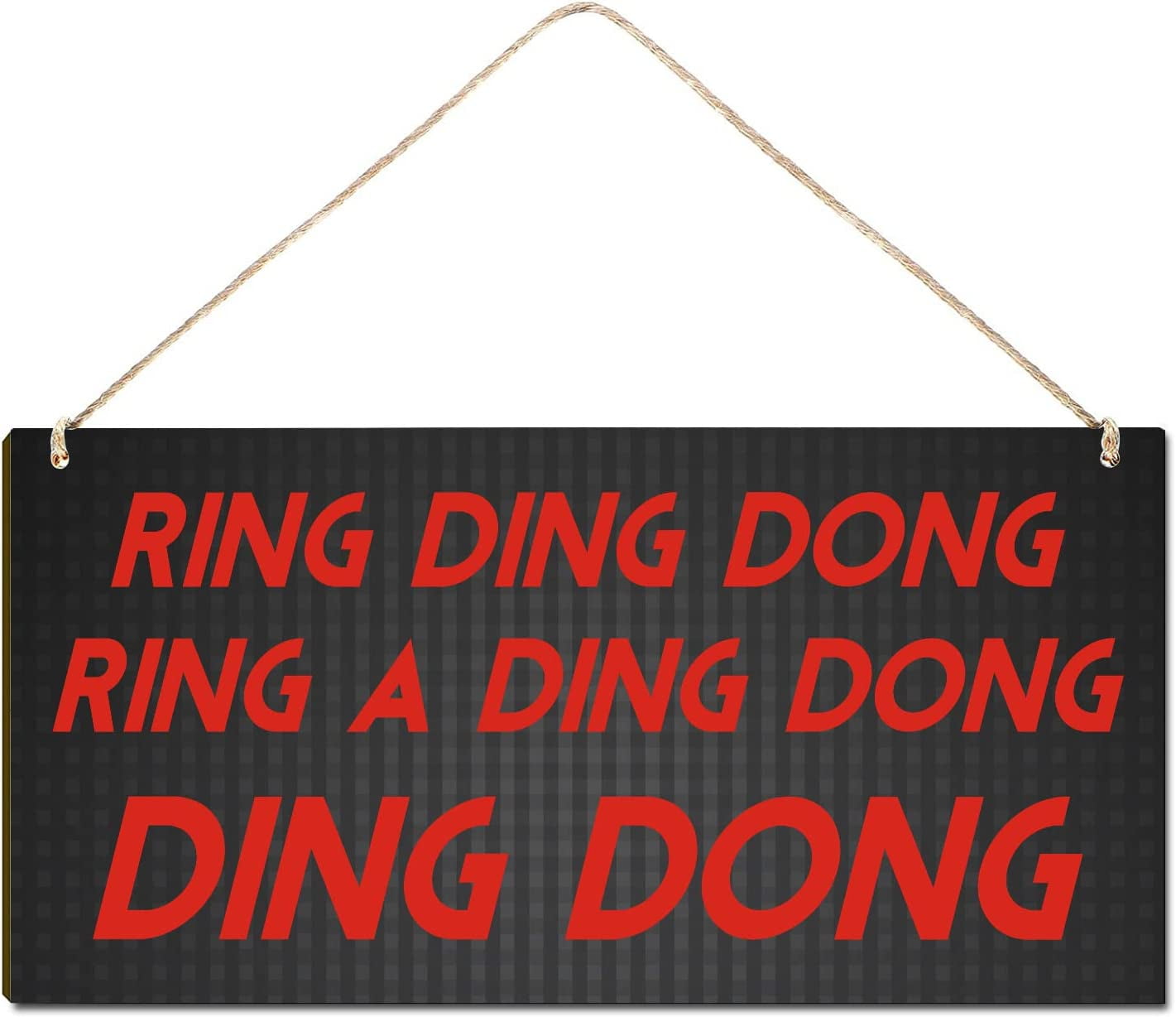 Rustic Wood Sign Hanging Wall Decor Welcome Sign Ring Ding Dong Ring A ...