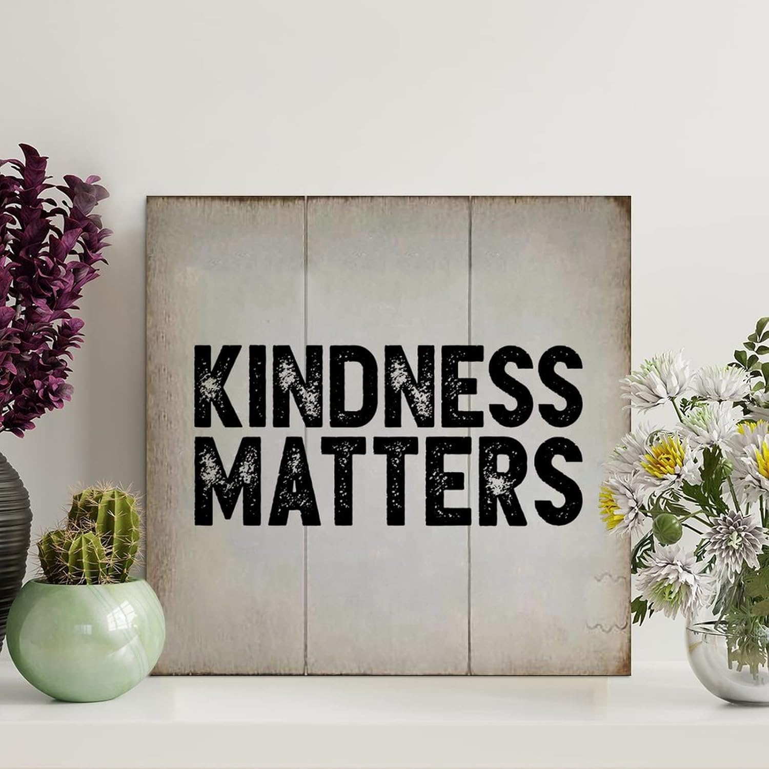 Rustic Wood Sign Kindness Matters Wooden Sign Farmhouse Family Wall Art ...