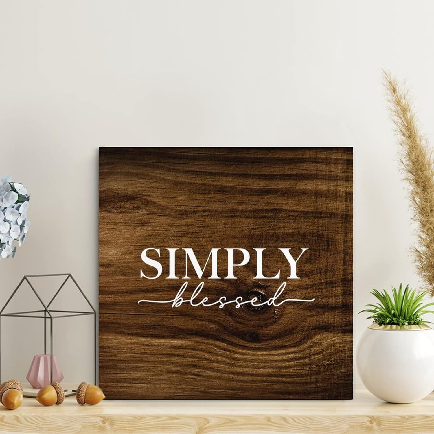 Rustic Wood Signs Simply Blessed Wood Plaque Farmhouse Family Wall Art ...