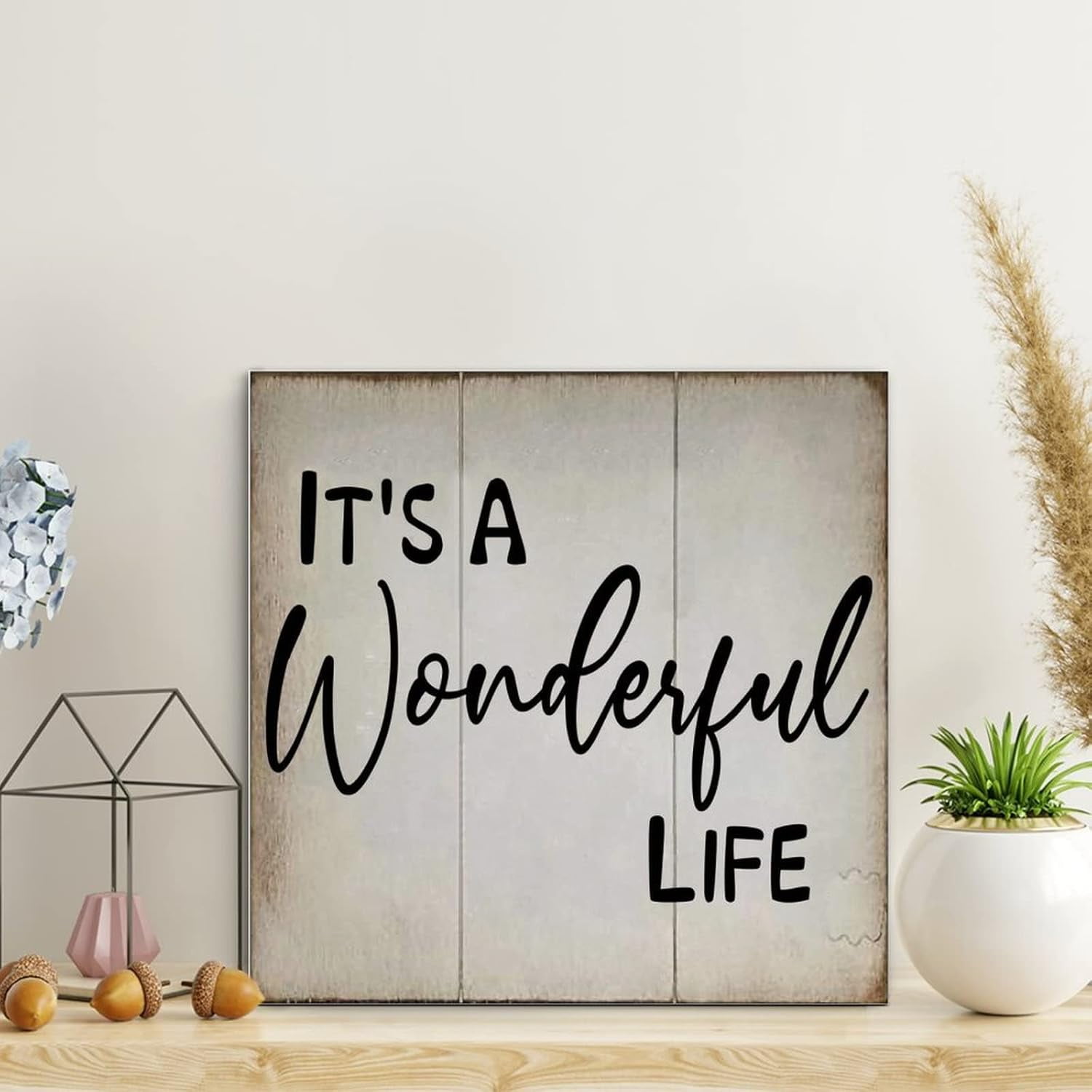 Rustic Wood Signs It'S A Wonderful Life Wood Plaque Rustic Wall Hanger ...
