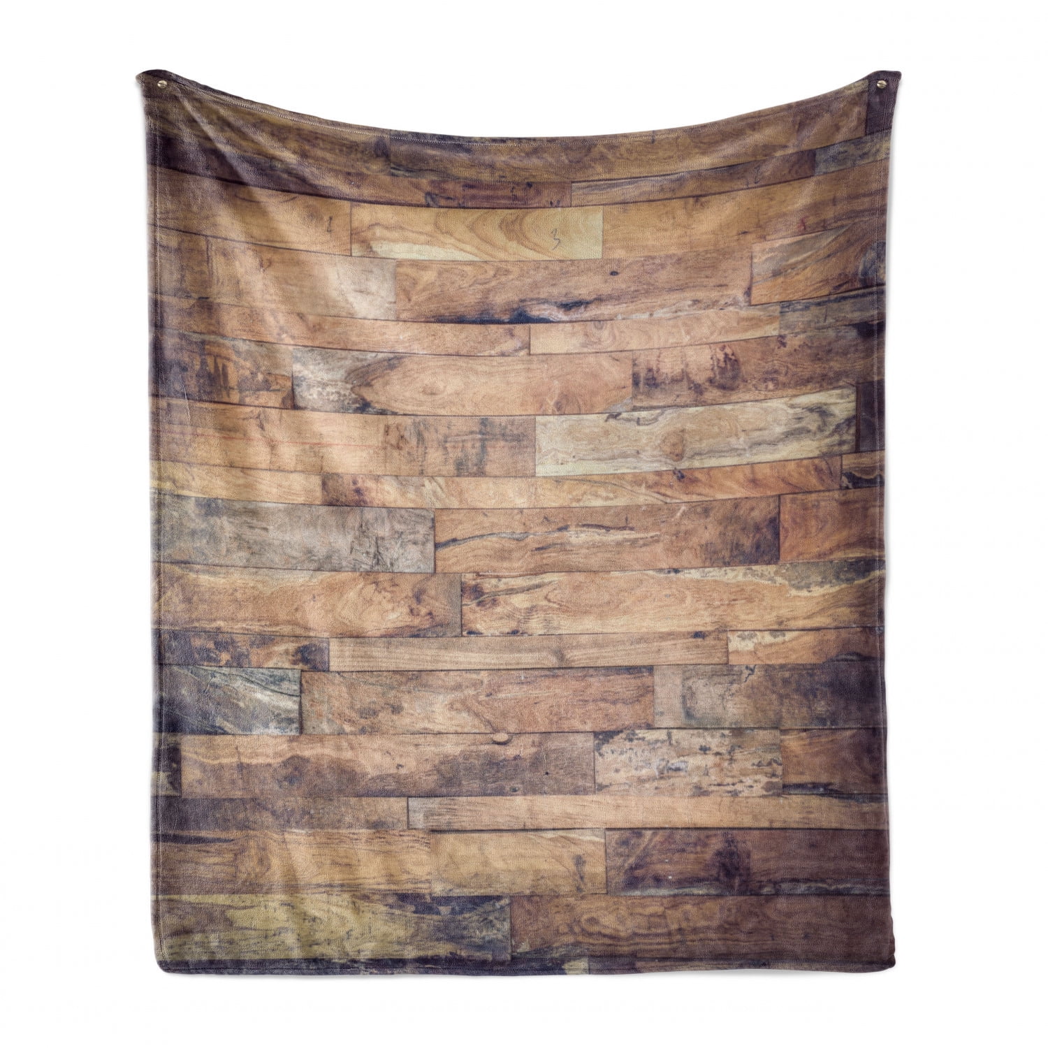 Rustic Wood Soft Flannel Fleece Throw Blanket, Arrangement with Planks ...