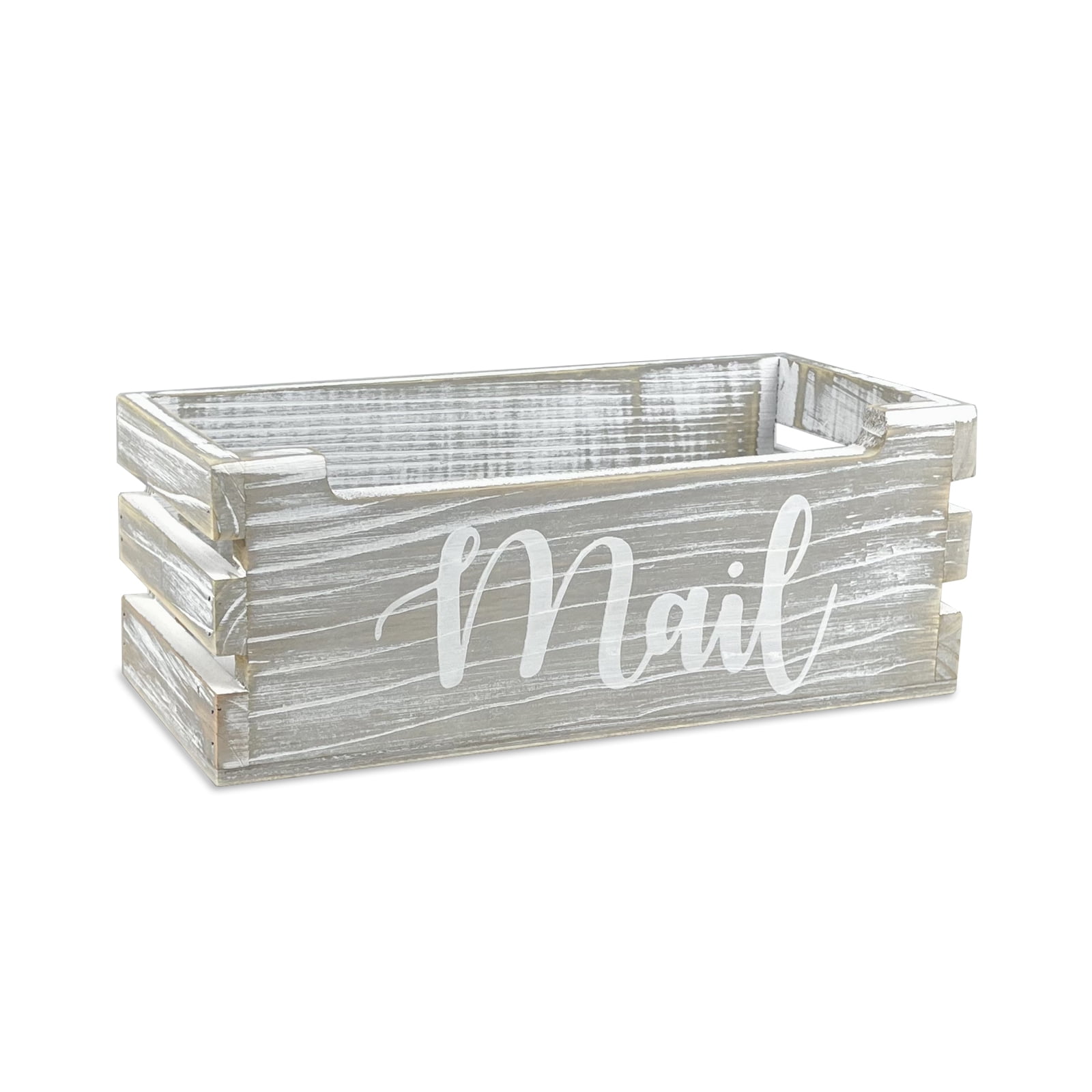 Rustic Wood Tabletop Mail Holder Box, Desktop Mail Organizer, Farmhouse ...